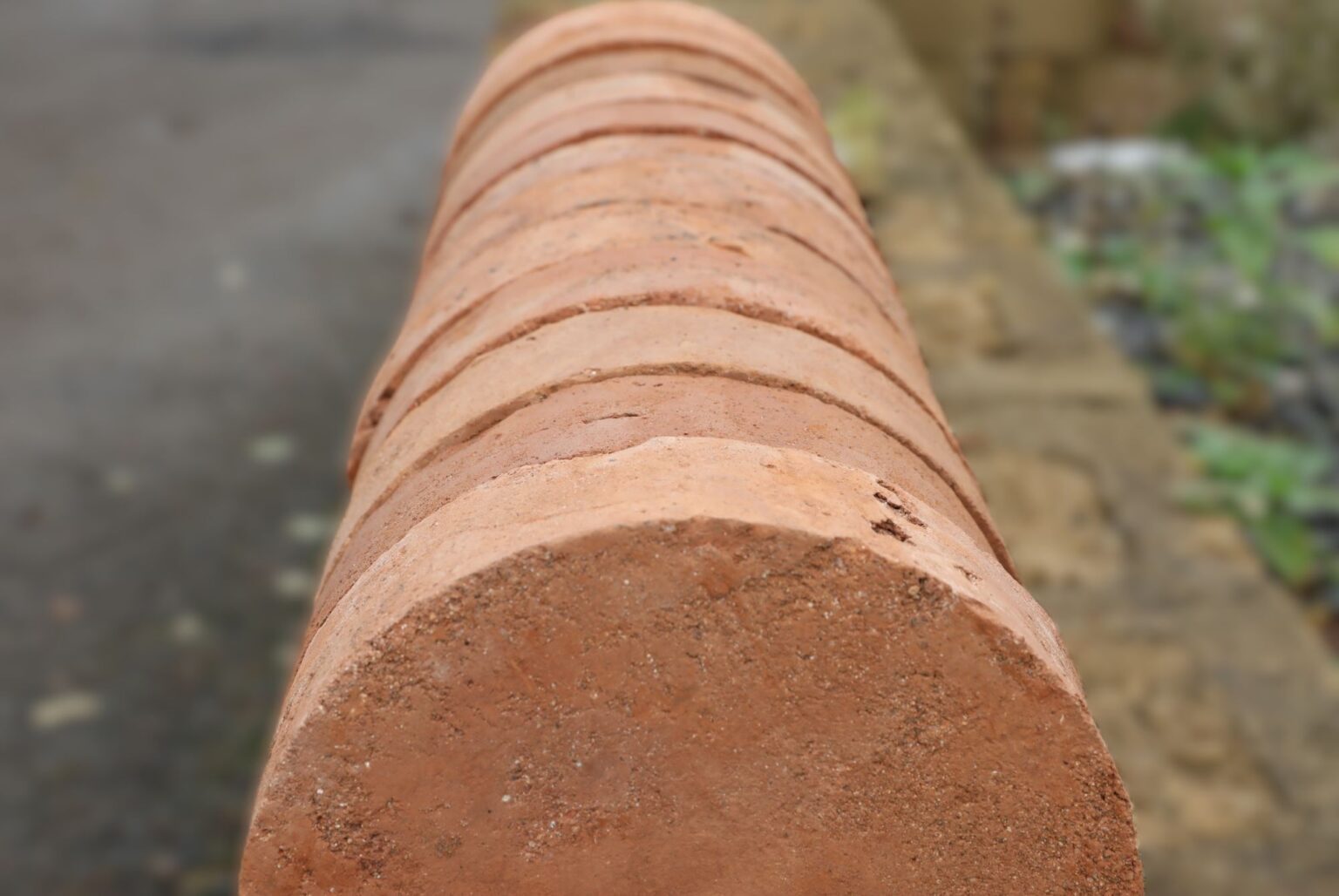 Half Round Wall Coping Red 9" wide - Watling Reclamation