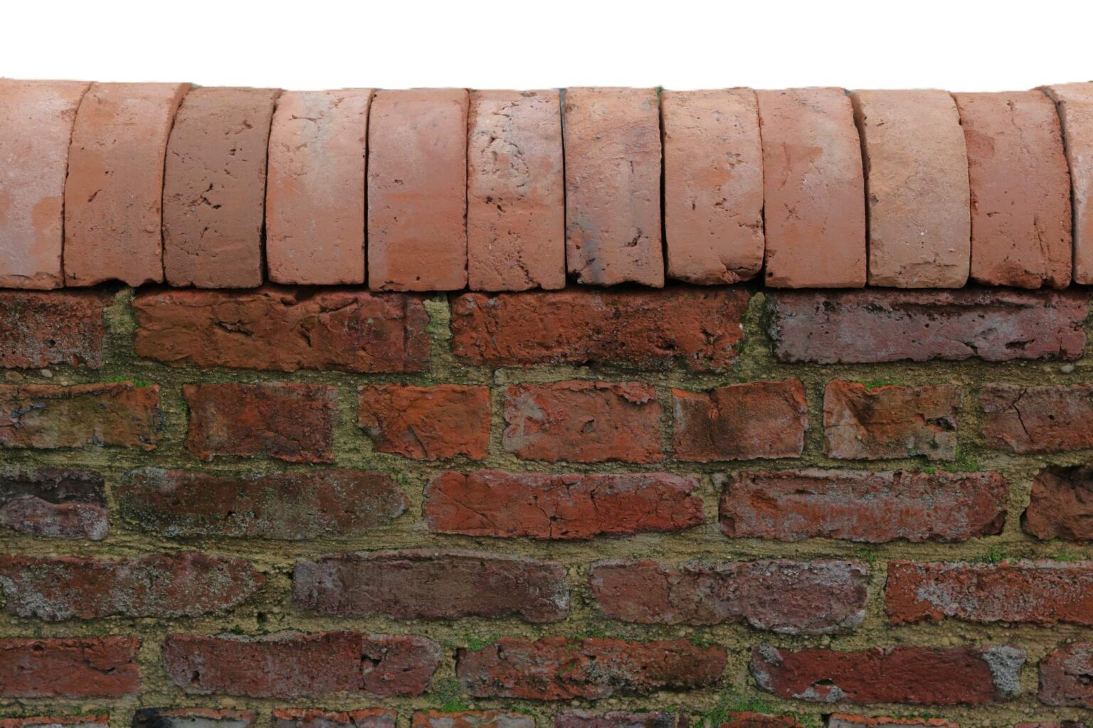 Wide Half Round Red Brick Wall Coping - Watling Reclamation