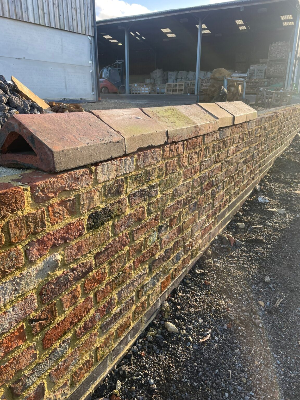 Saddleback Wall Coping Red Reclaimed 11¼ " with 2" upstand - Watling ...