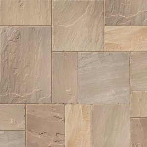 Raj Blend Indian Sandstone Paving 22mm Calibrated & Tumbled - Watling ...