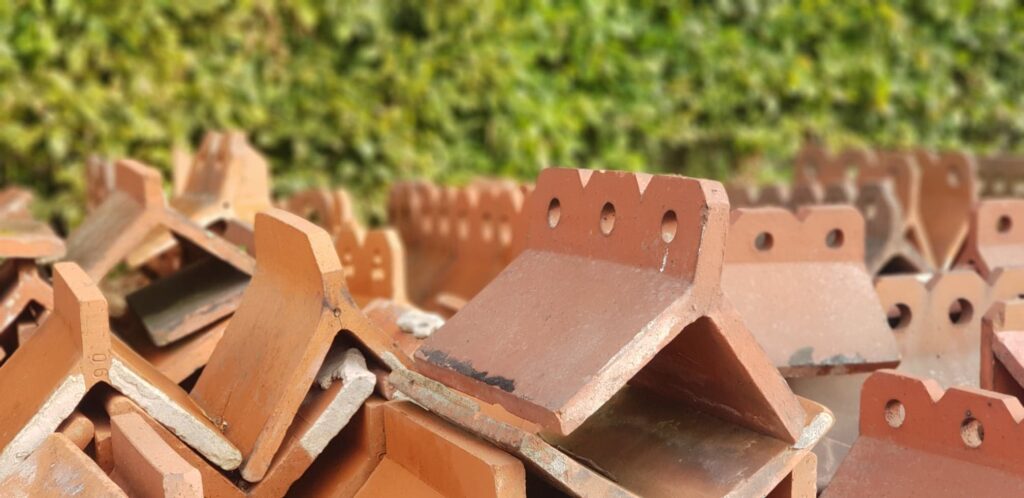 Red Clay 3-hole Crested Ridge Tiles - Watling Reclamation