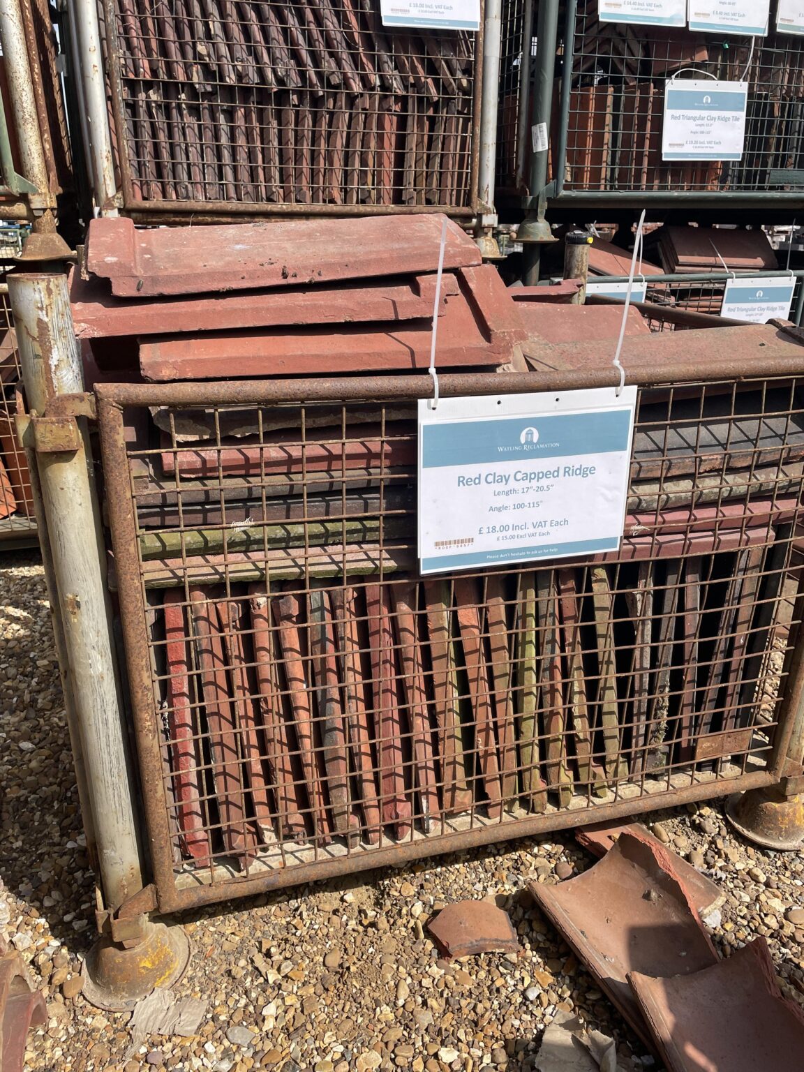 Red Clay Capped Ridge Tiles - Watling Reclamation