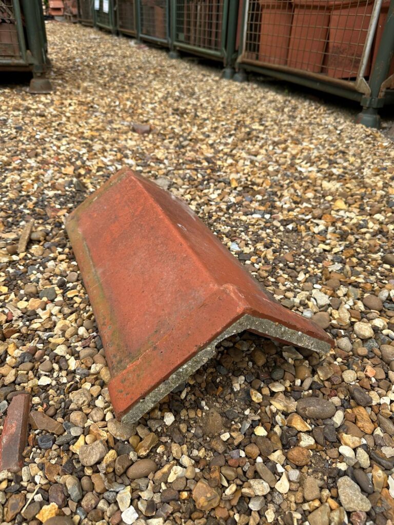Red Clay Round Topped Capped Ridge Tiles - Watling Reclamation