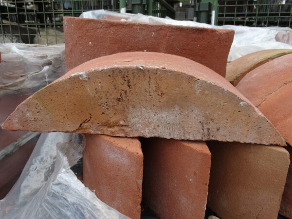 Wide Half Round Red Brick Wall Coping - Watling Reclamation