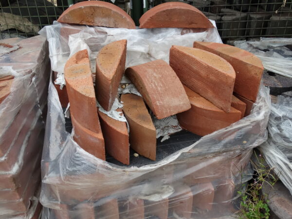 Wide Half Round Red Brick Wall Coping - Watling Reclamation