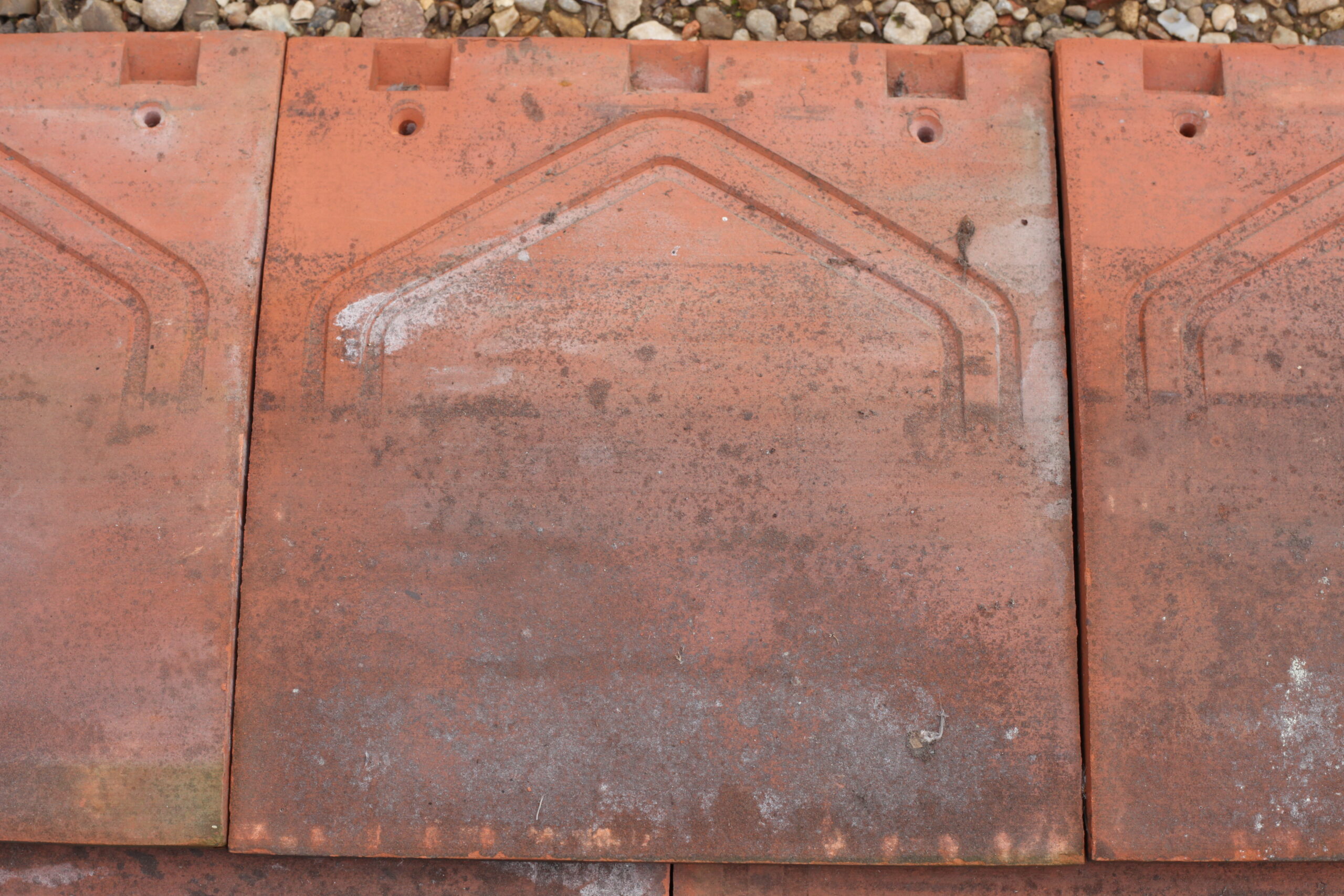 Patterned Reproduction Roof Tile and a Half - Watling Reclamation
