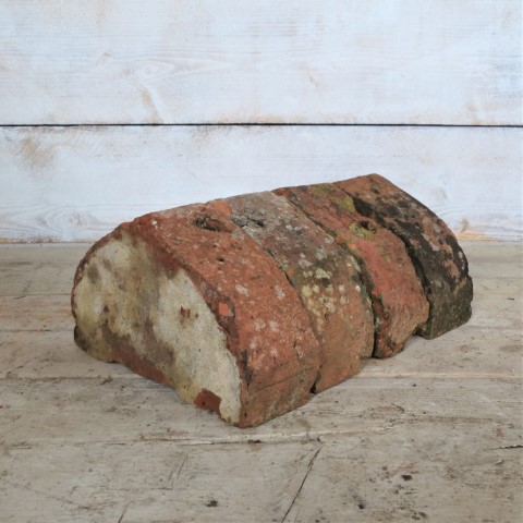 Wide Half Round Red Brick Wall Coping - Watling Reclamation