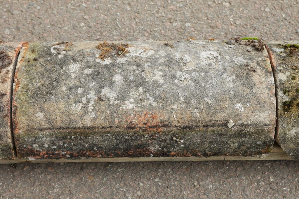 Concrete Half Round Ridge Tile (Weathered) 18" - Watling Reclamation