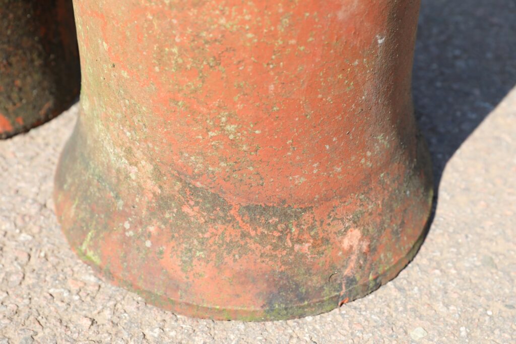 Roll Top Chimney Pots (Pair) Terracotta 15.5" - Watling Reclamation