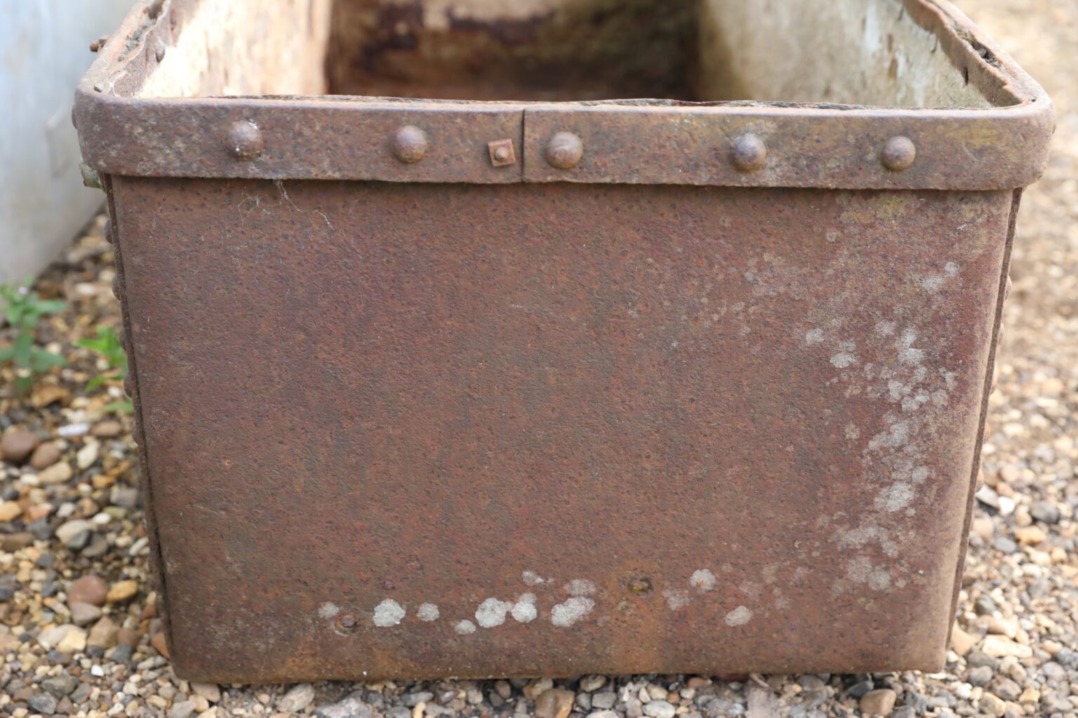 Antique Riveted Iron Trough 48" Long - Watling Reclamation