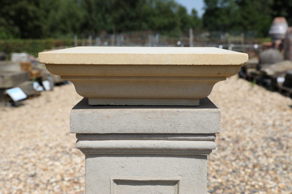 Flat Top Pier Cap 14 3/4" Cast Stone - Watling Reclamation