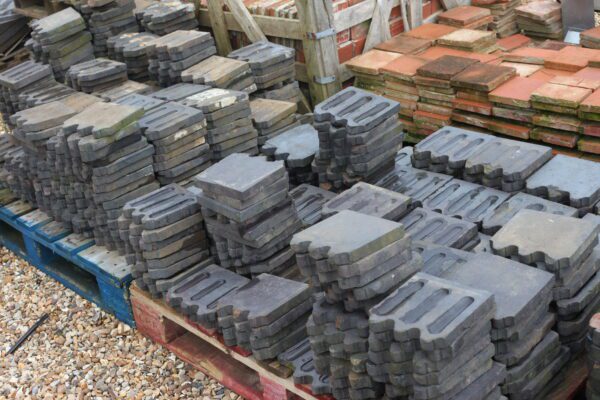 Reclaimed Victorian Blue Clay Fluted Wave Path Edging - Watling Reclamation