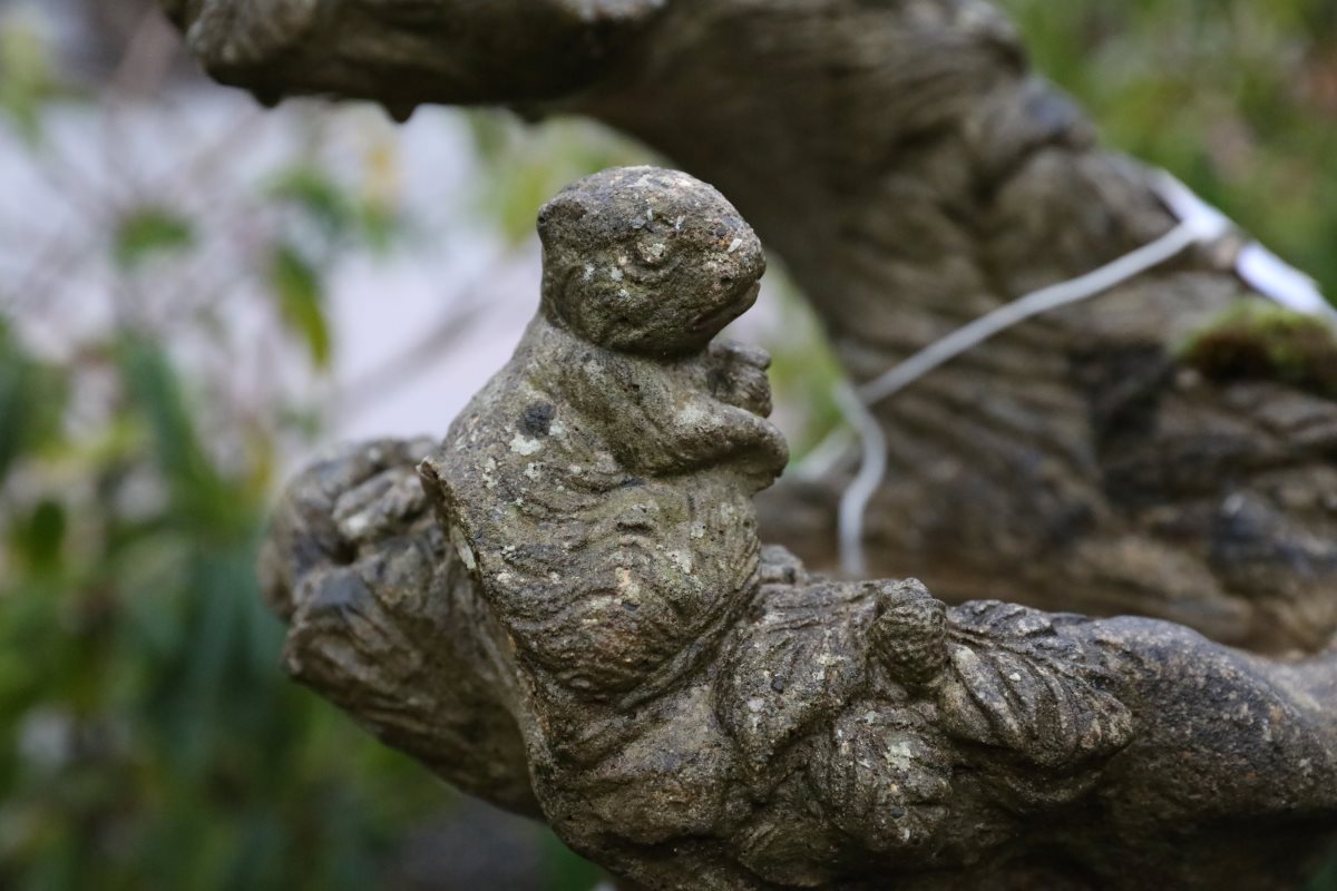 Tree and Squirrels Bird Bath 90cm H - Watling Reclamation