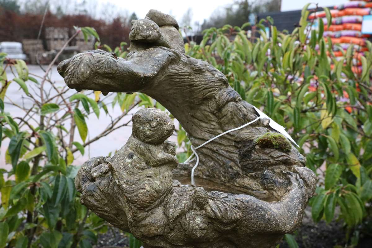 Tree and Squirrels Bird Bath 90cm H - Watling Reclamation