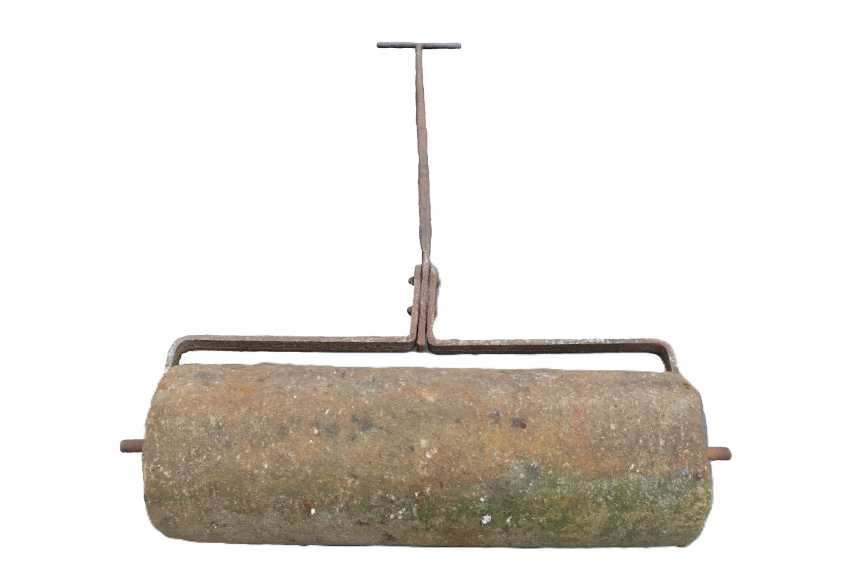 Vintage Stone Lawn Roller 35"W - Watling Reclamation