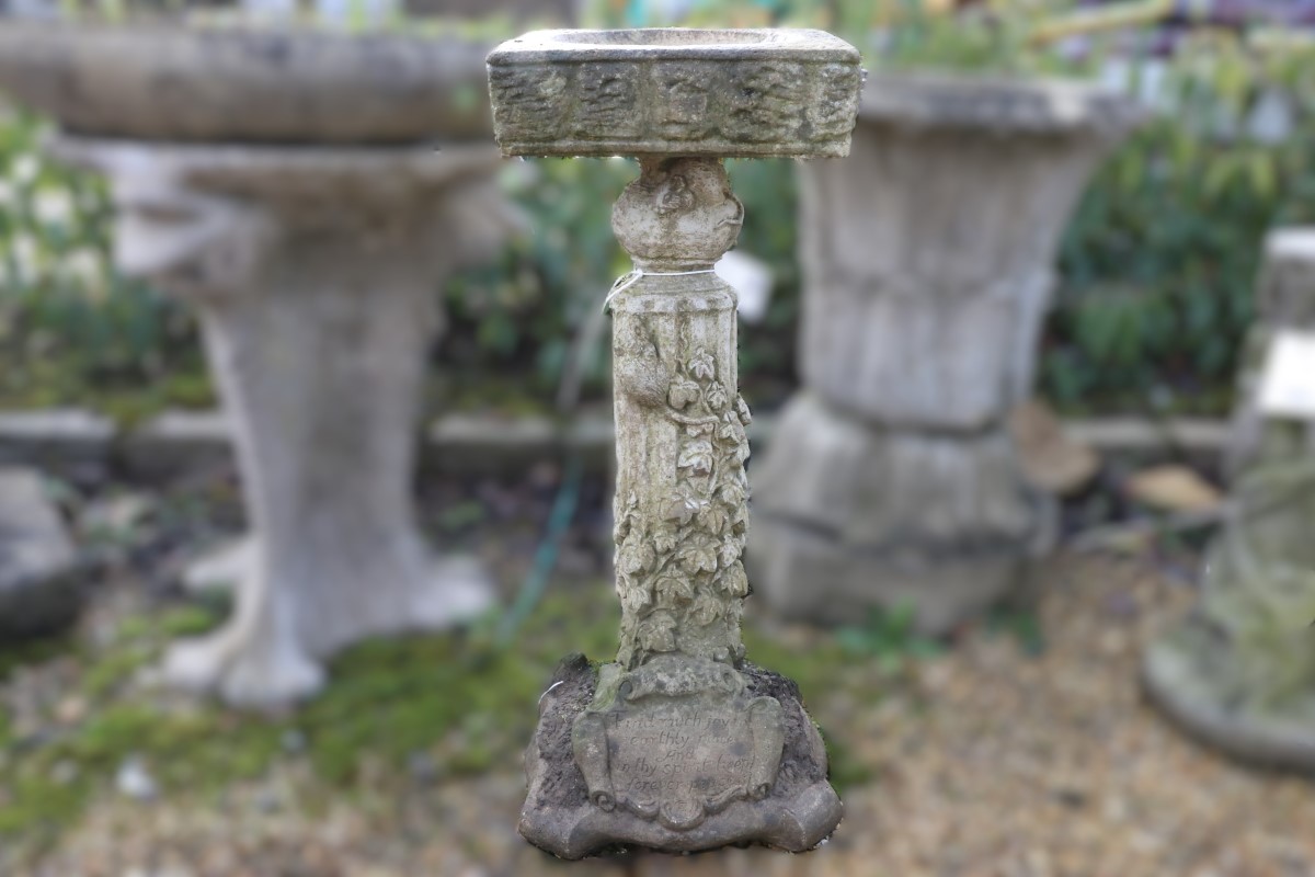 Weathered Bird Bath with Mice - Watling Reclamation