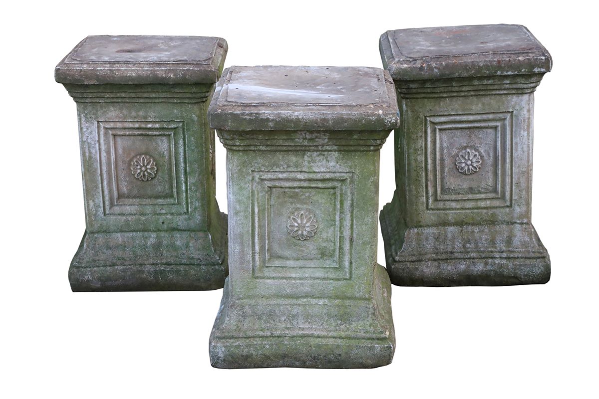 Weathered Reconstituted Stone Plinths - Watling Reclamation