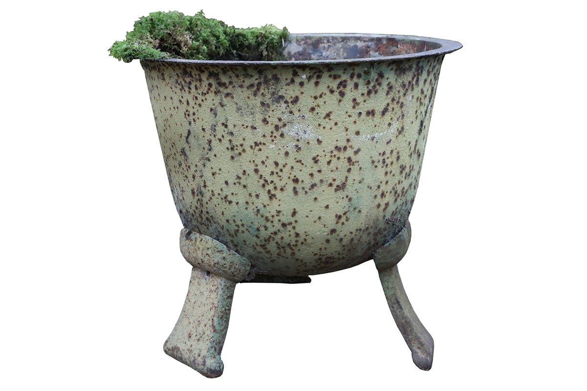 Cast Iron Planter with Feet Antique 46cm H - Watling Reclamation