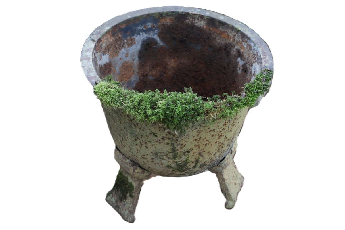 Cast Iron Planter with Feet Antique 46cm H - Watling Reclamation